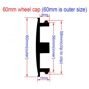 60mm Subaru STI Wheel Centre Caps